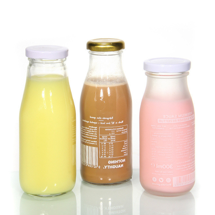 OEM Resealable Glass Milk Bottles Jars 250ml 300ml 500ml 750ml 1000ml